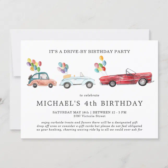 Social Distancing Drive-By Birthday Invitation | Zazzle