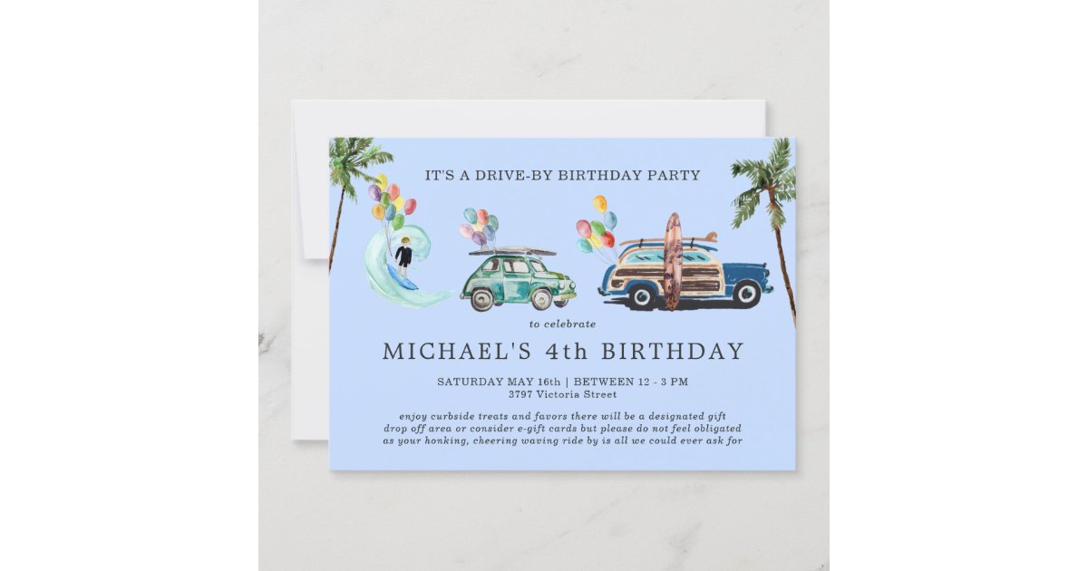 Social Distancing Drive-By Birthday Invitation | Zazzle