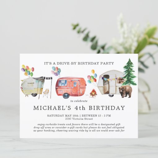 Social Distancing Drive-By Birthday Invitation | Zazzle