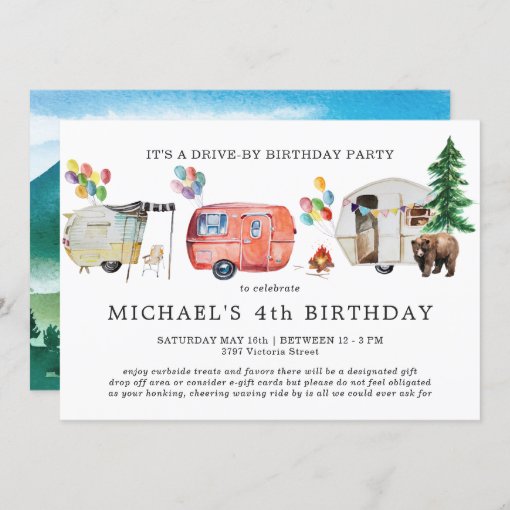 Social Distancing Drive-By Birthday Invitation | Zazzle