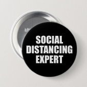 Social Distancing Expert Introvert Antisocial Flu Button | Zazzle