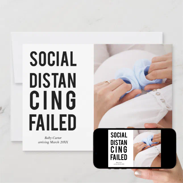 Social Distancing Failed Sans Serif Typography Announcement | Zazzle