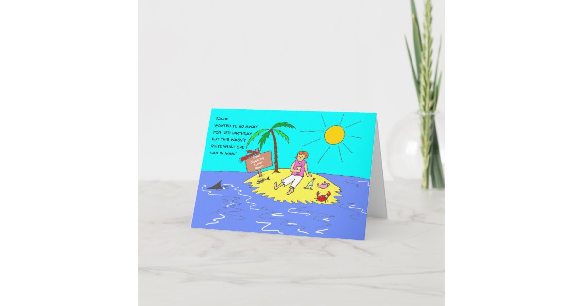 Social Distancing Female Funny Cartoon Birthday Card | Zazzle