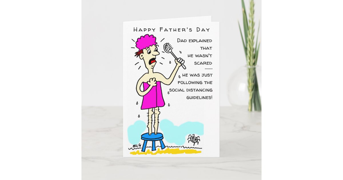 Social Distancing Funny Spider Father's Day Card | Zazzle