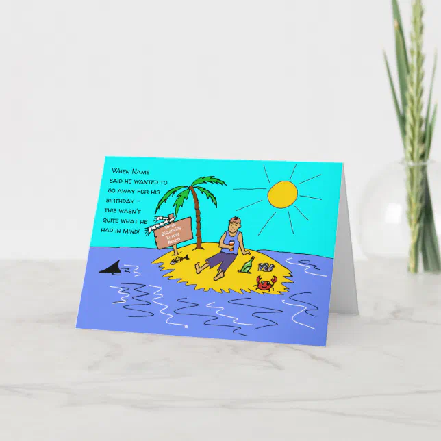 Social Distancing Male Funny Cartoon Birthday Card | Zazzle