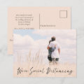 Social Distancing Photo Wedding Date Announcement Postcard | Zazzle