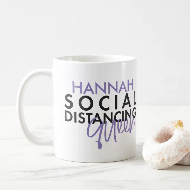 Social distancing queen modern typography design coffee mug | Zazzle