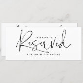 Social Distancing Reserved Sign Minimalist Script Invitation | Zazzle