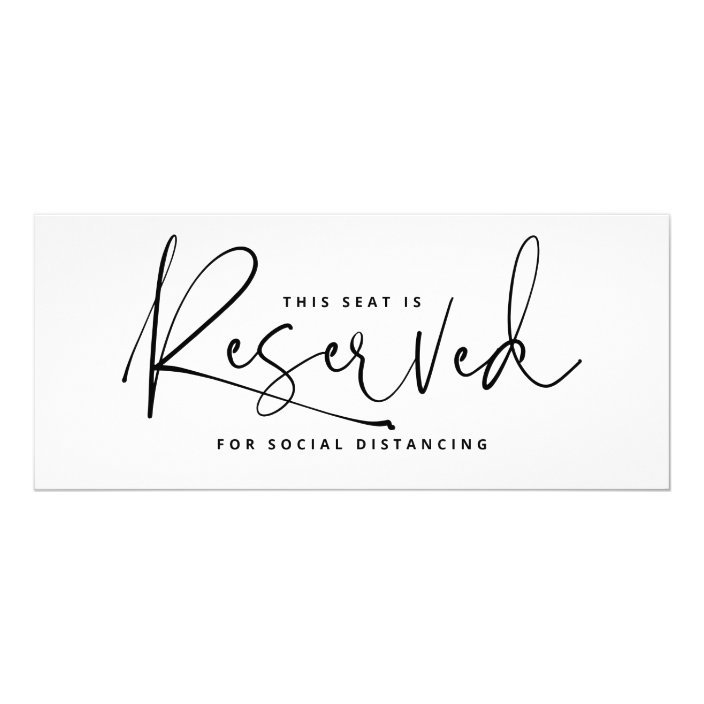 Social Distancing Reserved Sign Minimalist Script Invitation | Zazzle.com