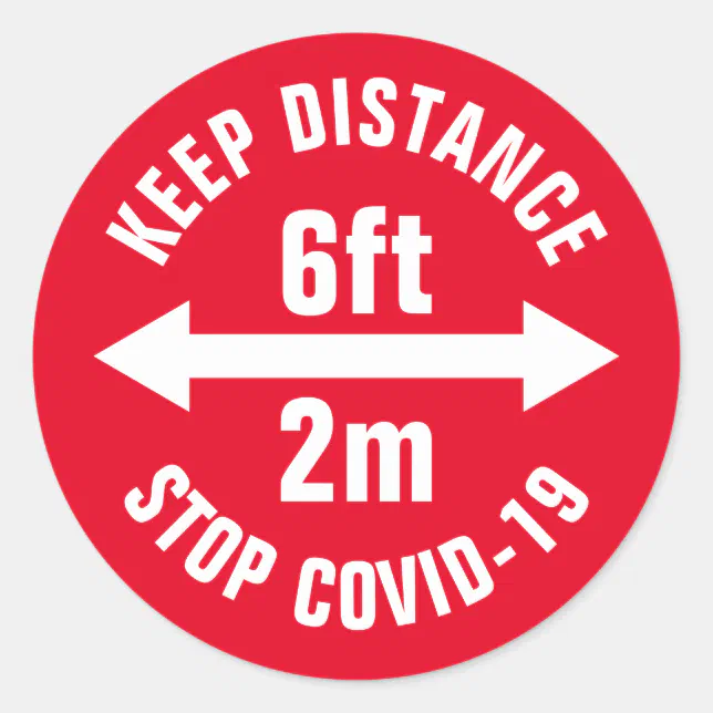 Social Distancing Safety Sign Corona Virus Covid19 Classic Round ...
