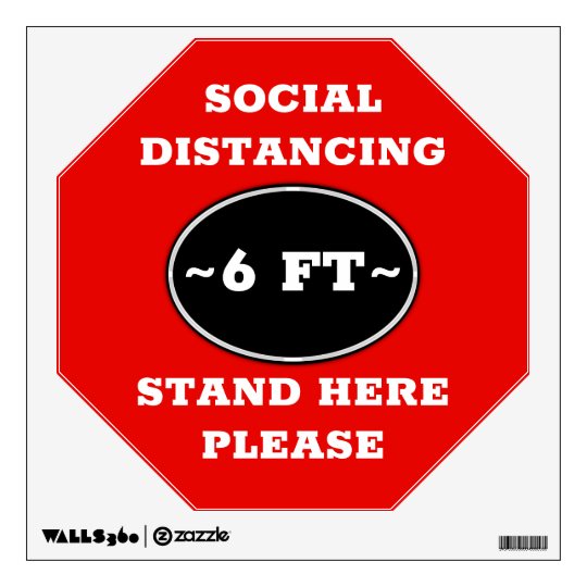 Social Distancing Stop Sign Wall Decal | Zazzle.com