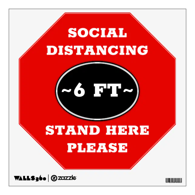 Social Distancing Stop Sign Wall Decal | Zazzle