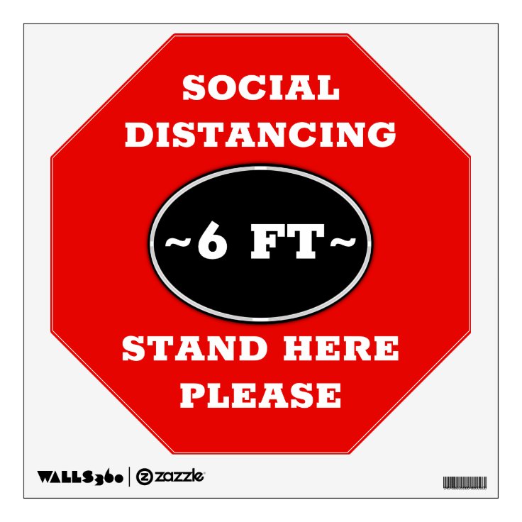 Social Distancing Stop Sign Wall Decal | Zazzle