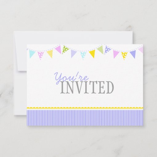 Social distancing street party bunting invitation | Zazzle