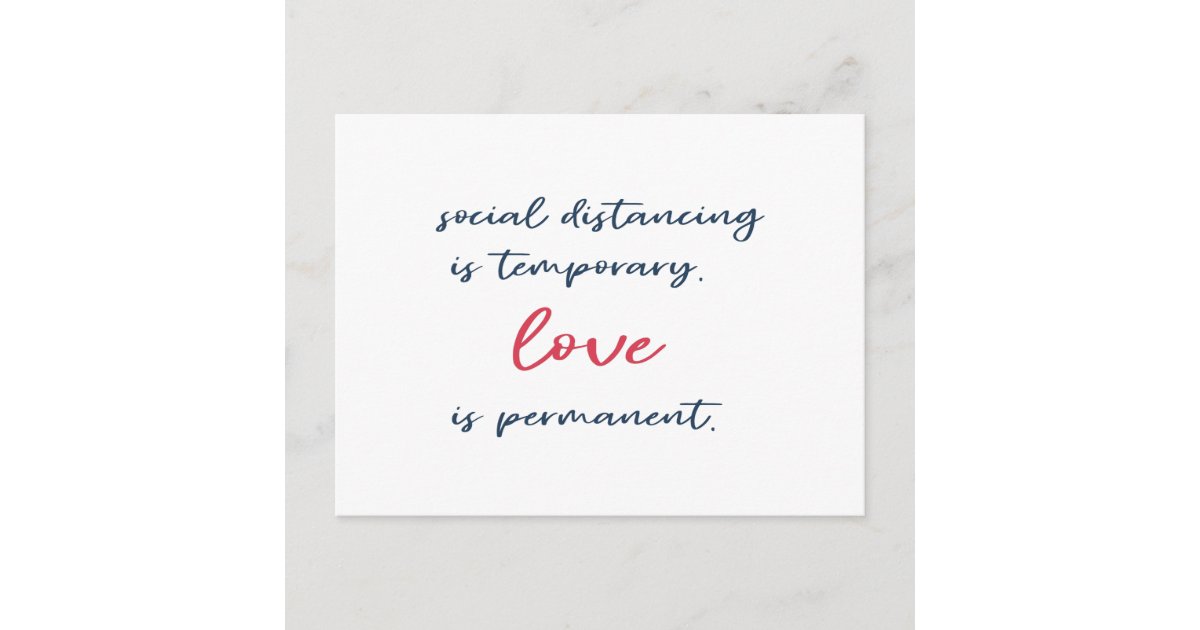 Social distancing typography motivation quote postcard | Zazzle