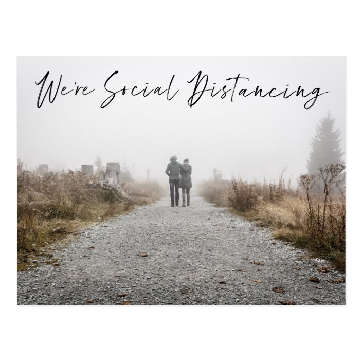 Social Distancing Wedding Date Photo Announcement Postcard | Zazzle.com