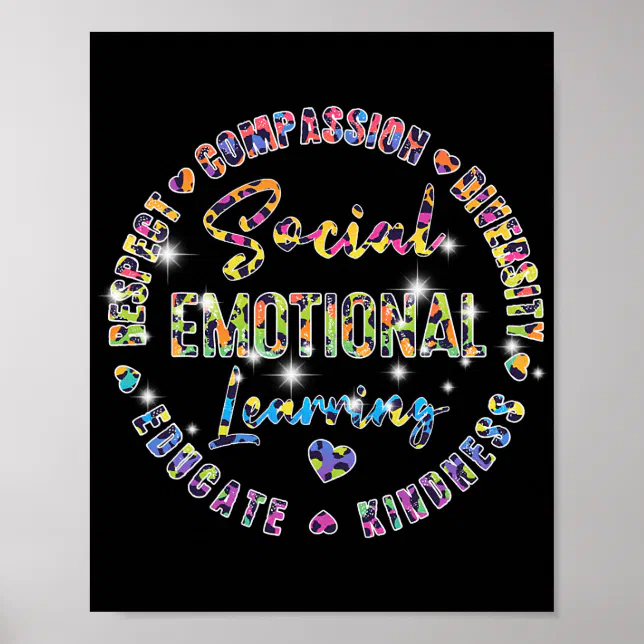 Social Emotional Learning Heart Counselor Teacher Poster | Zazzle