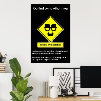 Social Engineering Security Awareness Poster | Zazzle