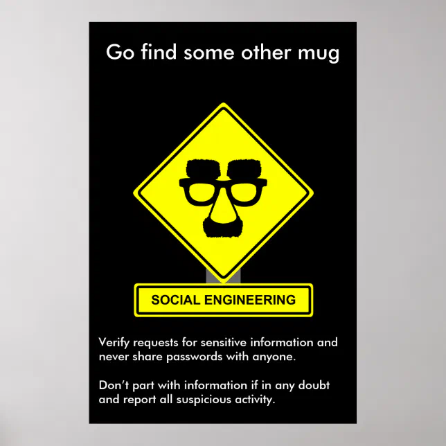 Social Engineering Security Awareness Poster | Zazzle