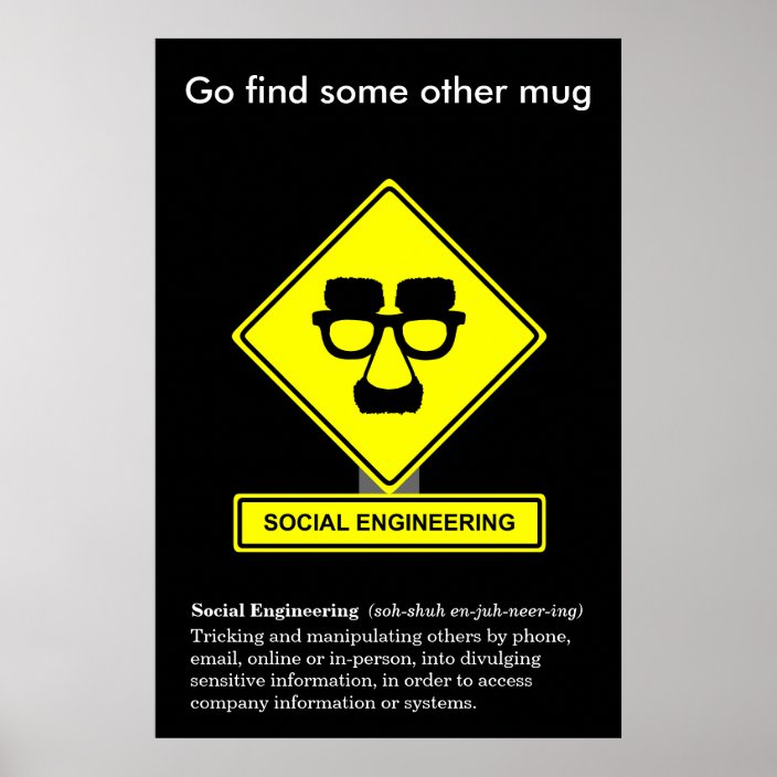 Social Engineering Security Awareness Poster | Zazzle.com
