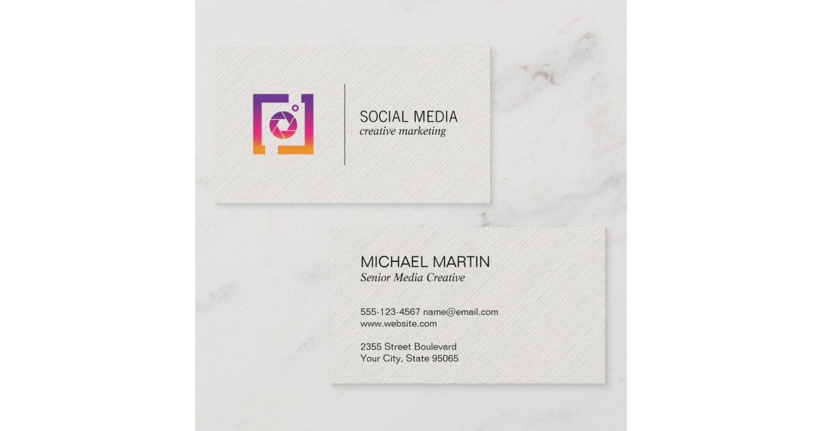 Social Icon | Social Media Marketing Business Card | Zazzle