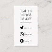 Social logos, black and white order insert Card. | Zazzle