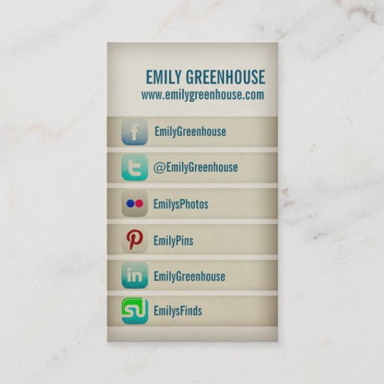 Social media business card Facebook Twitter | Zazzle.com