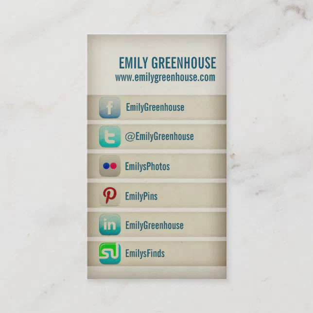 Social media business card Facebook Twitter | Zazzle