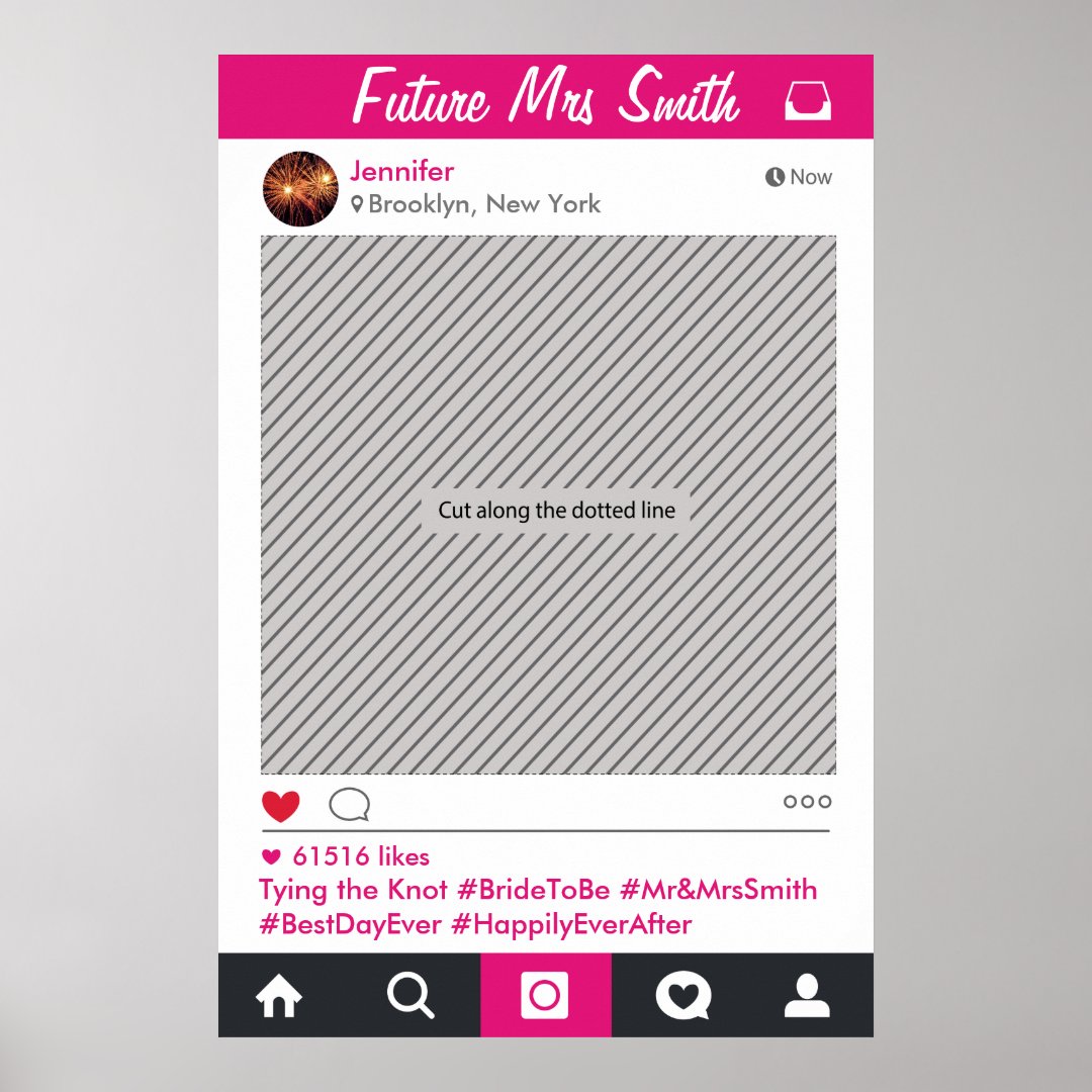 Social Media Frame Party Photo Prop Poster | Zazzle