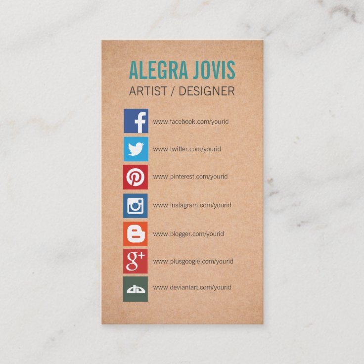 SOCIAL MEDIA ICONS SYMBOLS BUSINESS CARD | Zazzle
