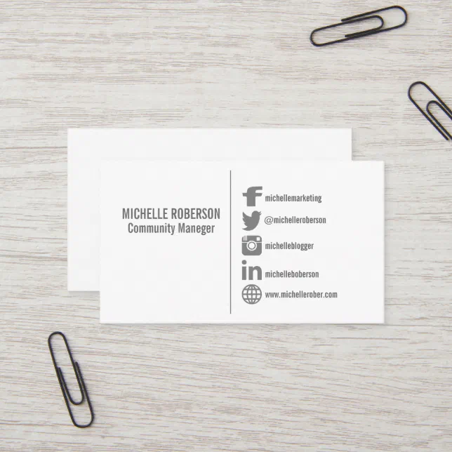 Social media icons template business card | Zazzle