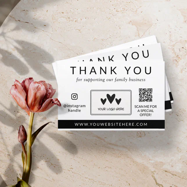 Social Media Logo QR Code Thank You Loyalty Card | Zazzle