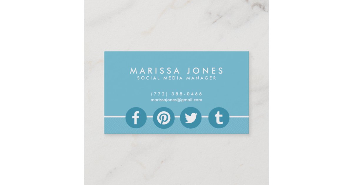 Social Media Manager Blue Business Cards | Zazzle