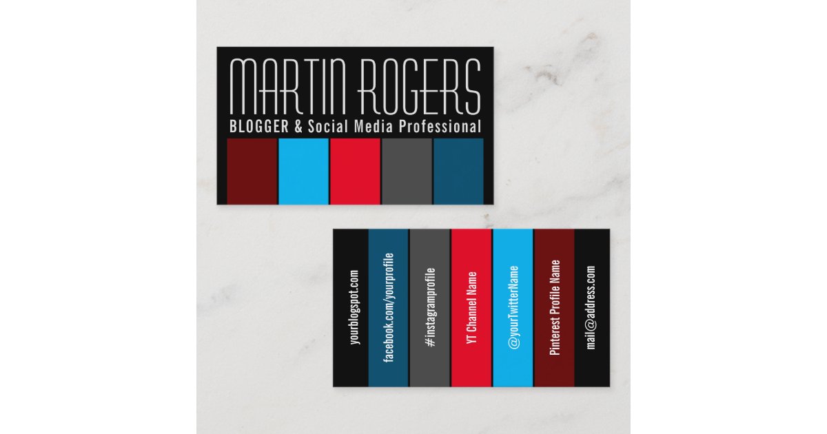 Social media professional and blogger style business card | Zazzle