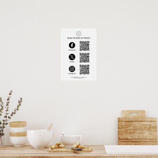 Social Media QR Code Business Poster | Zazzle