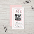 Social Media QR Code Feminine Pink Modern Business Card | Zazzle