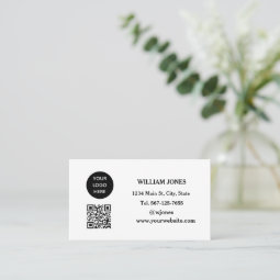 Social media QR Code Scannable Black Luxury Business Card | Zazzle