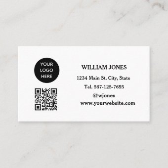 Social media QR Code Scannable Black Luxury Business Card | Zazzle