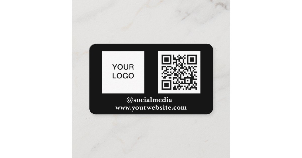 Social media QR Code Scannable Black Professional Business Card | Zazzle