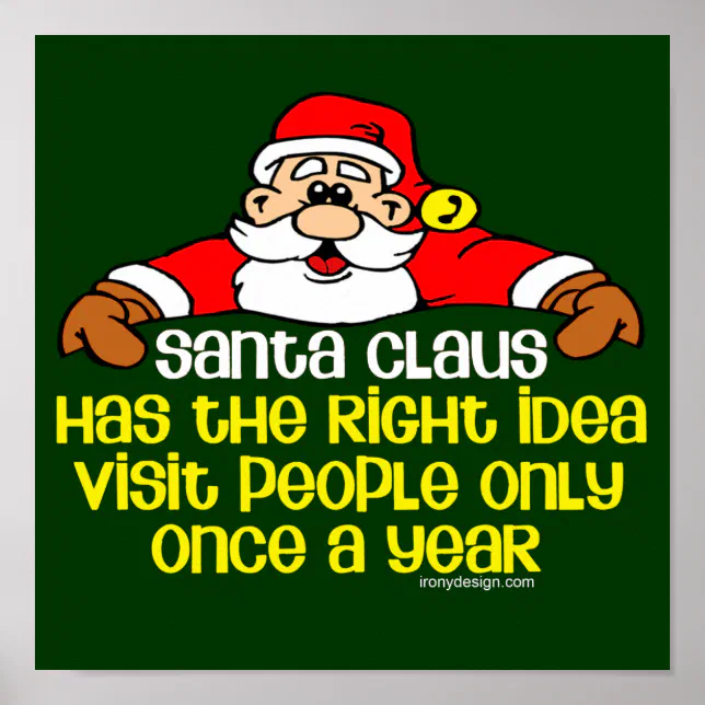 Social Santa Humor (Dark) Poster | Zazzle