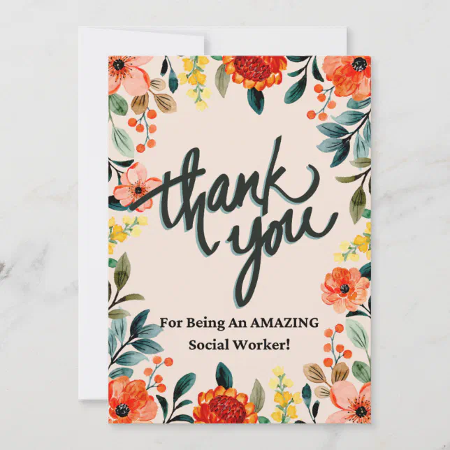 Social Worker Appreciation Card | Zazzle
