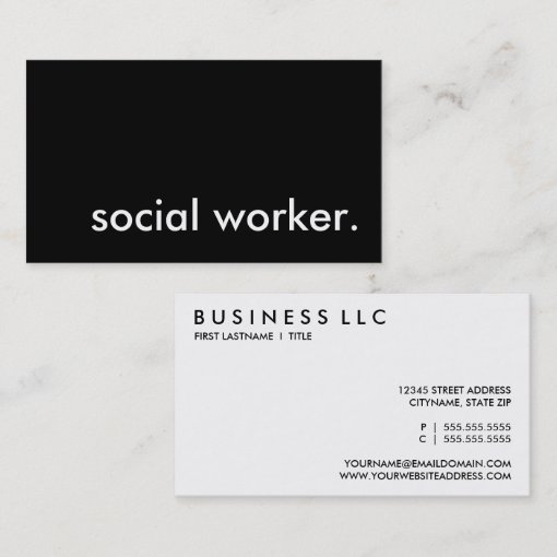 social worker. business card | Zazzle