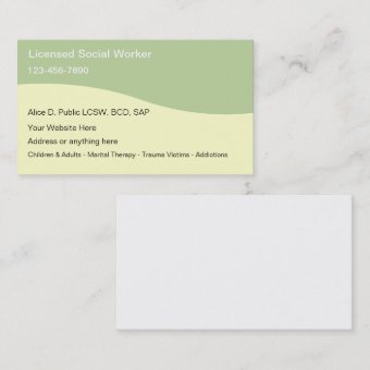 Social Worker Business Cards | Zazzle