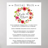 Social Worker Code of Ethics printable art Poster | Zazzle