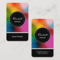 Social Worker- Colorful Abstract Pattern Business Card | Zazzle