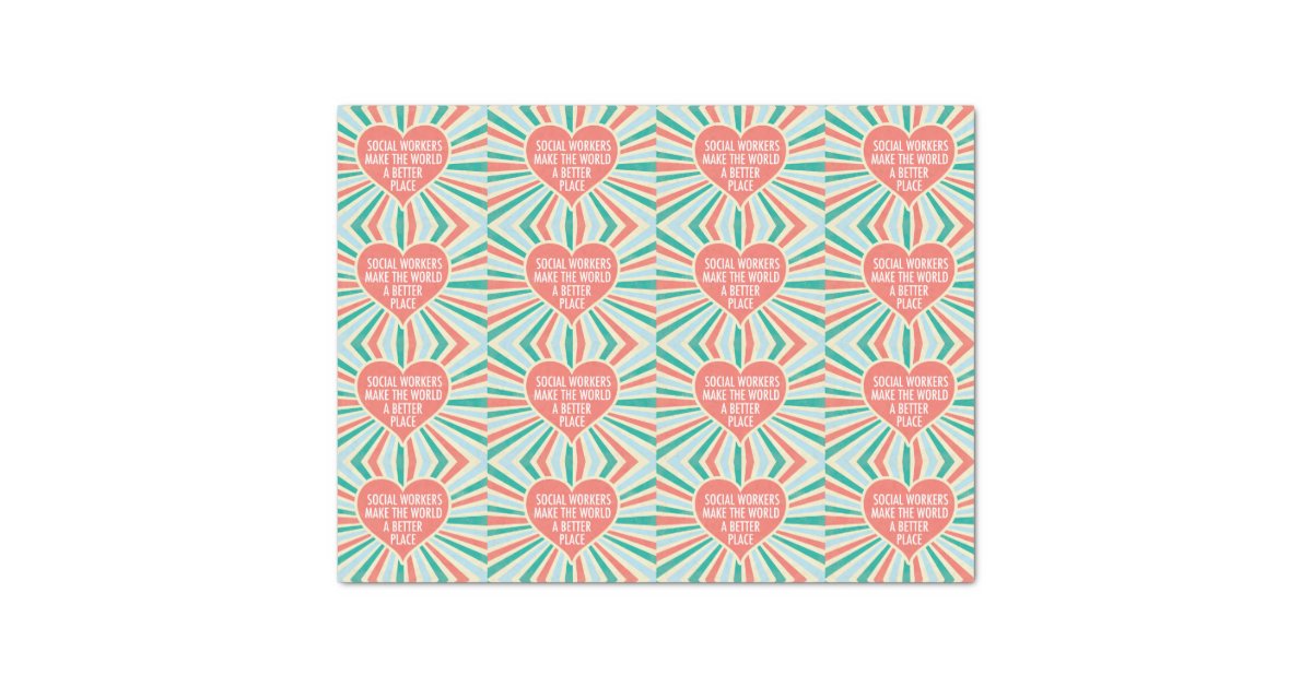 Social Worker Cute Heart Pattern Social Work Tissue Paper | Zazzle