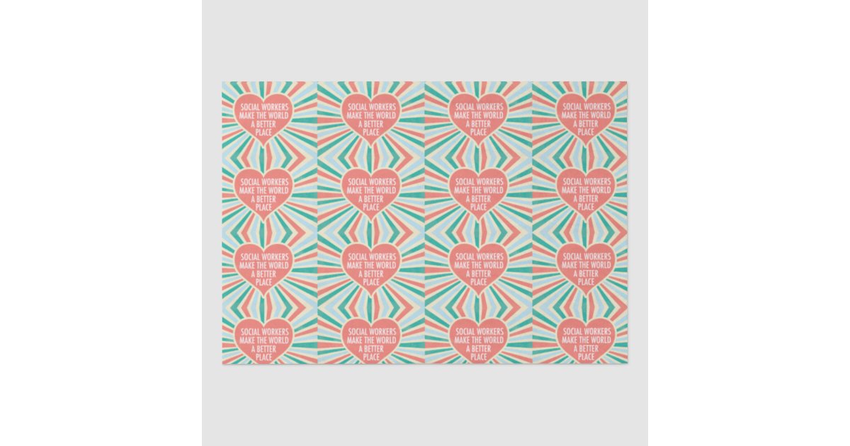 Social Worker Cute Heart Pattern Social Work Tissue Paper | Zazzle
