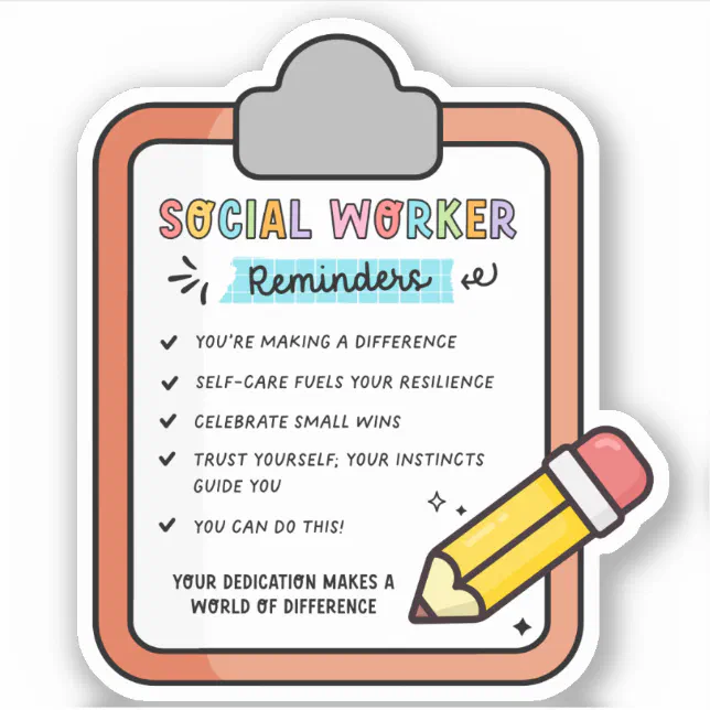 Social Worker Graduation Appreciation Gift MSW Sticker | Zazzle