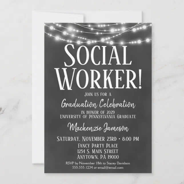 Social Worker Graduation Party Invitation | Zazzle