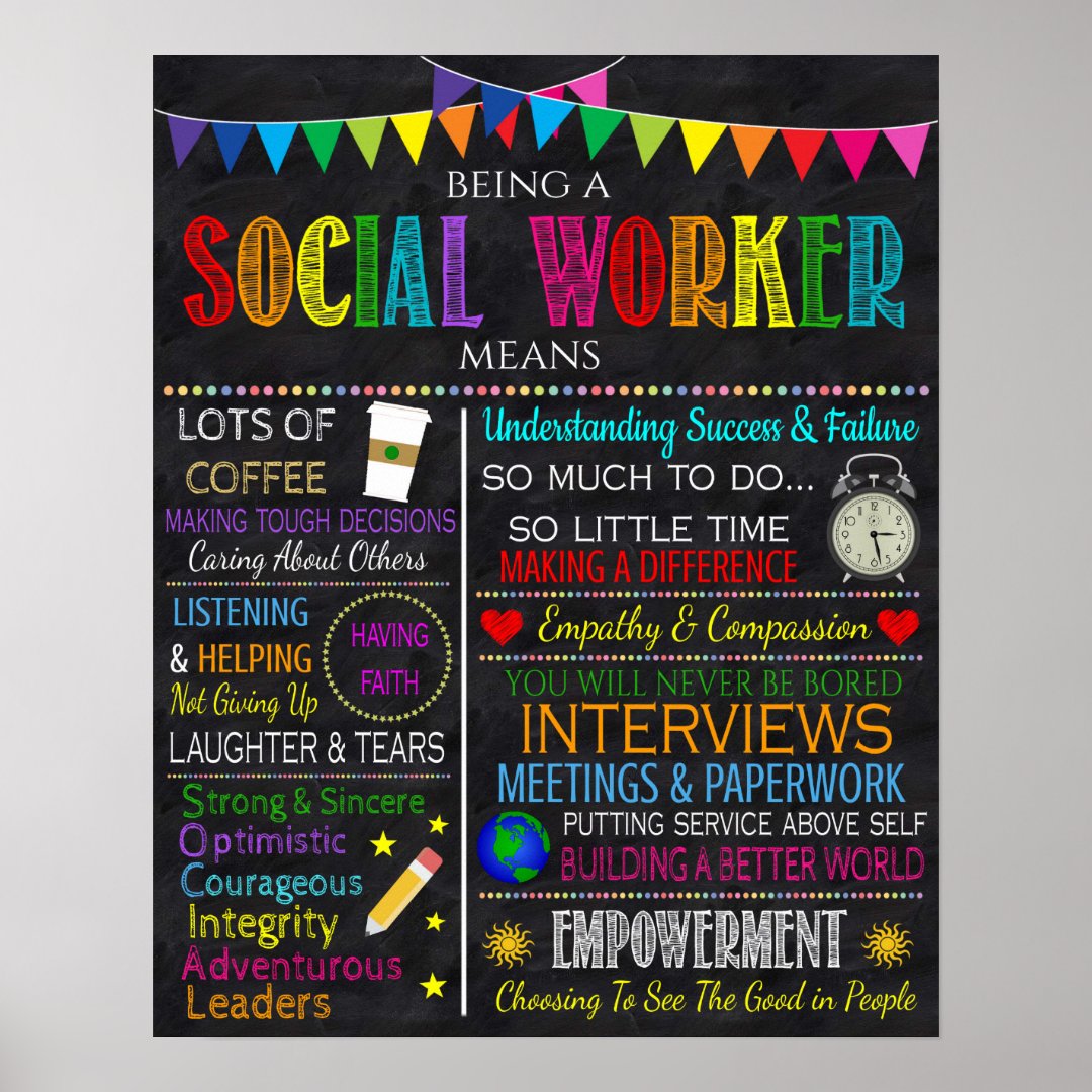 Social Worker Inspirational Art Poster | Zazzle
